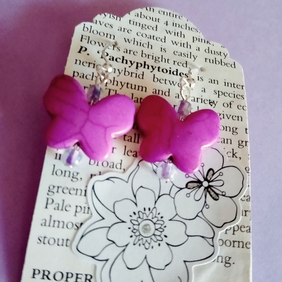 Hand Crafted | Jewelry | Magenta Purple Butterfly Charm Earrings | Poshmark